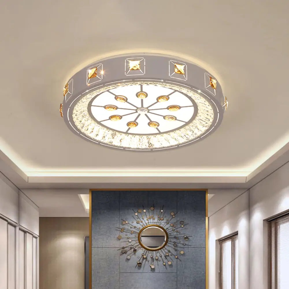 Modern Crystal LED Ceiling Lamp – Round Flushmount Design with Orange ...