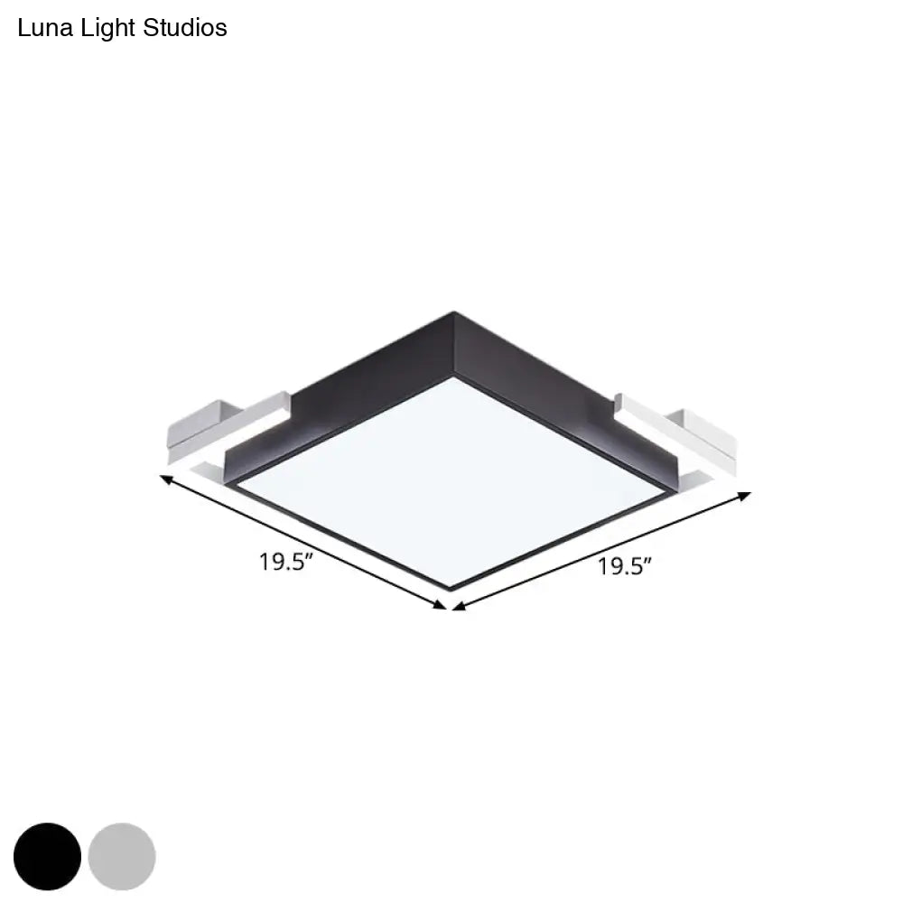 Modern Square Metallic Ceilg Light Fixture: LED Flushmount Lightg ...